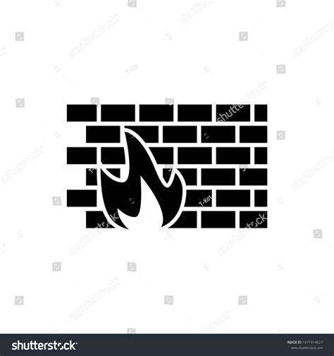 Firewall Computer Icon Vector Illustration Stock Vector Royalty Free