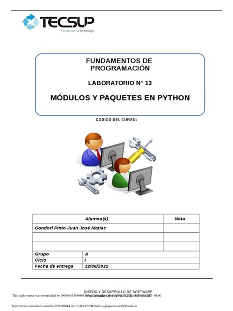 Lab 13 M Dulos Y Paquetes En Python Descargar Gratis Pdf Python