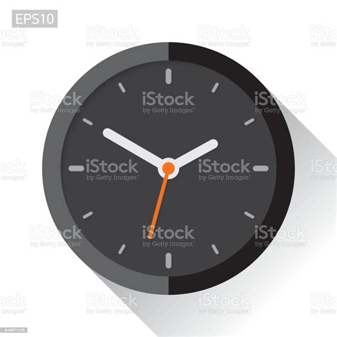 평면 스타일 흰색 바탕에 타이머 시계 아이콘입니다 비즈니스 시계입니다 프로젝트에 대 한 벡터 디자인 요소 그림자에 대한 스톡 벡터 아트 및 기타 이미지 Istock