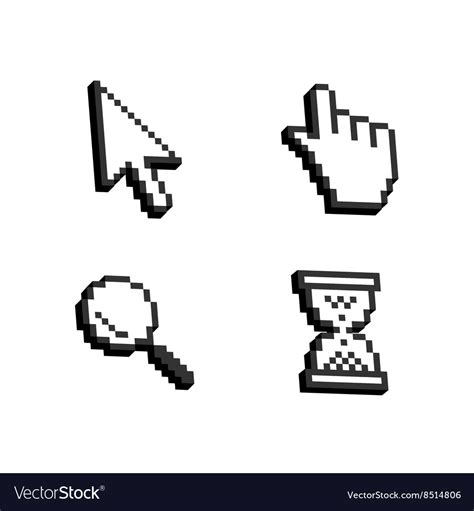 Set Mouse Cursors Royalty Free Vector Image VectorStock