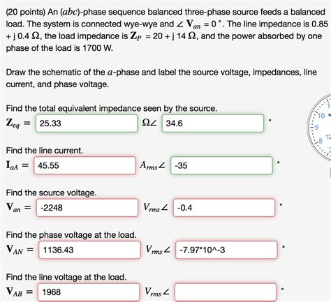 Solved An Abc Phase Sequence Balanced Three Phase Source Chegg