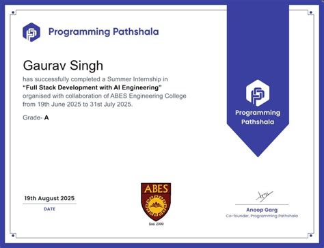 Fullstackdevelopment Ai Internship Programmingpathshala