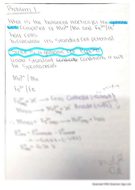 SOLUTION Chemistry Calculating Standard Cell Potential Studypool