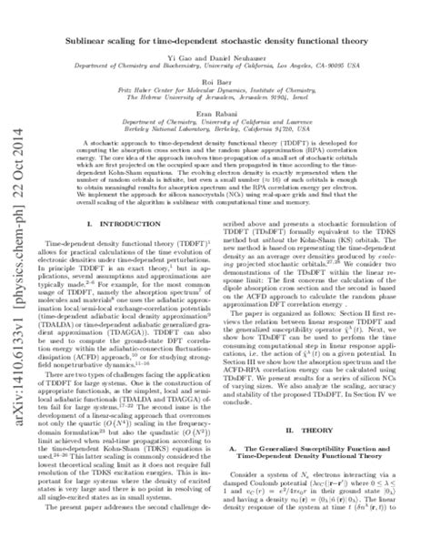 Pdf Sublinear Scaling For Time Dependent Stochastic Density Functional Theory