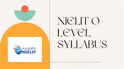 Nielit O Level Syllabus 2025 Check Semester Wise Syllabus And Exam Pattern