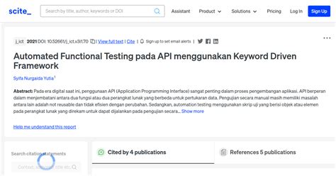 Automated Functional Testing Pada Api Menggunakan Keyword Driven Framework