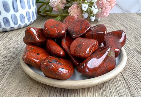 Red Brecciated Jasper Crystal Tumbled Stones