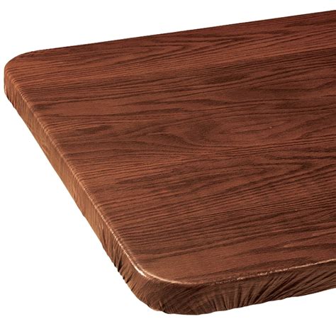 Miles Kimball Wood Grain Vinyl Elasticized Table Cover 48 X 24 Oblong Mahogany