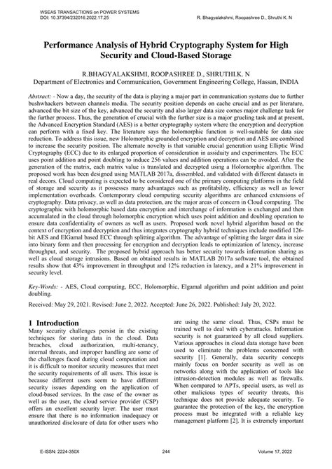 Pdf Performance Analysis Of Hybrid Cryptography System For High Security And Cloud Based Storage