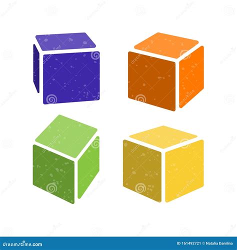 Cube Perspective Grid Three Dimensional Vector Isometric Solid Shapes