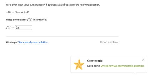 for given input a the function f outputs a value b to satisfy the following equation 3a 6b a