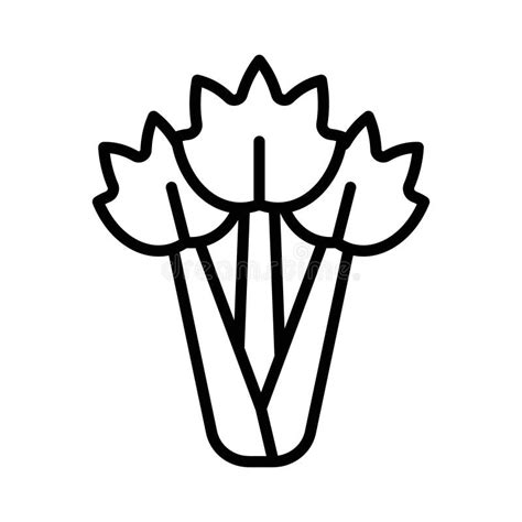 Celery Icon Linear Logo Mark In Black And White Stock Vector