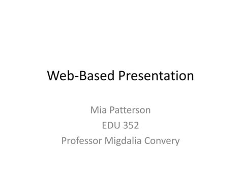 web based presentation ppt
