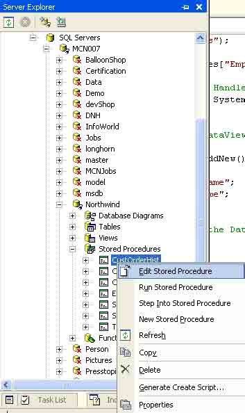 Stored Procedures Working In Vbnet