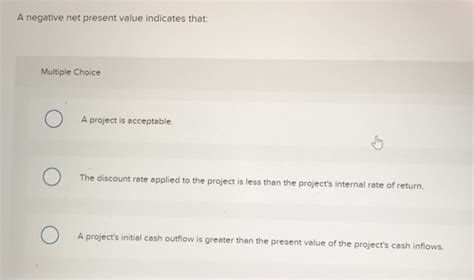 solved a negative net present value indicates that multiple