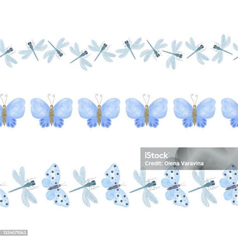 블루 나비 수평 테두리 반복 패턴 일본 와시 테이프 매끄러운 간단한 손으로 그린 장식 직물 스크랩북 테이프 리본 클립 아트여름