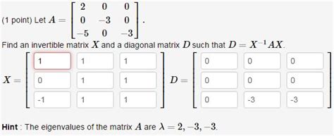 Solved Linear Algebra Diagonalization Find An Chegg Com