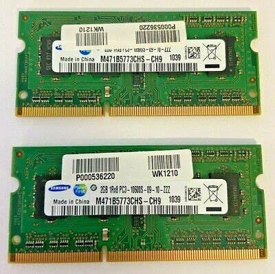 Samsung 4gb 2x 2gb Ddr3 1333 Mhz Laptop Memory Pc3 10600s Sodimm Ram