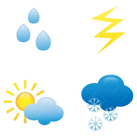 Premium Vector Colorful Weather Icon Set Forecast Weather Flat Symbols Meteorology And Climate