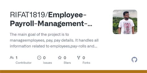 Github Rifat Employee Payroll Management System With Pdf The Main Goal Of The Project Is
