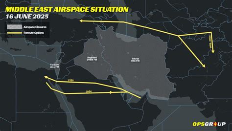 Airspace Over Iran Iraq And Israel Closed As Military Strikes