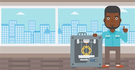 3 D 프린터 벡터 일러스트 레이 션을 가진 남자 0명에 대한 스톡 벡터 아트 및 기타 이미지 0명 3차원 인쇄 Posterized Istock