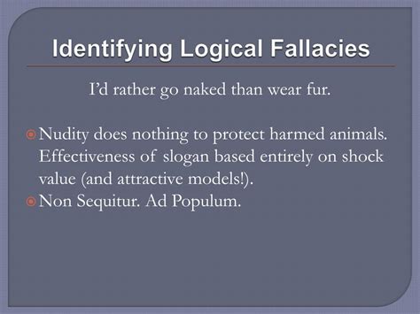 PPT Logical Fallacies And Arguments PowerPoint Presentation Free Download ID