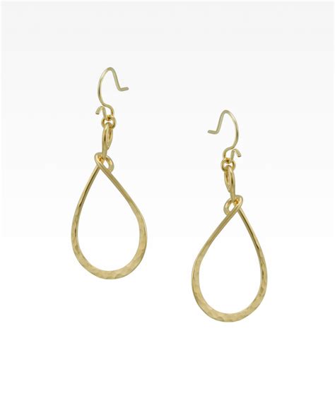 Teardrop Loop Earrings Gold Silver Linings Jewelry