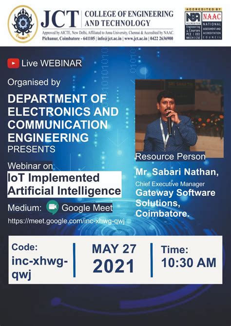 Webinar On IoT Implemented Artificial Intelligence JCT Engineering