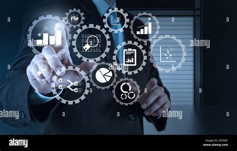 Business Data Analytics Management With Connected Gear Cogs With Kpi
