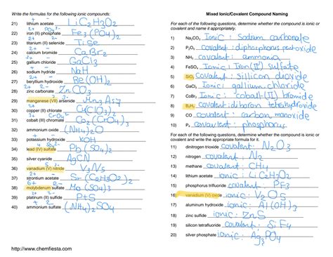 SOLUTION Covalent And Ionic Compounds Exercises Studypool