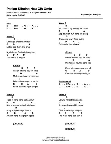 Pasian Kihelna Neu Cih Omlo Hymn Lyrics And Chords Zomi Worship