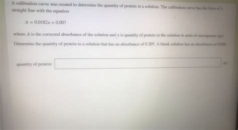 Solved A Calibration Curve Was Created To Determine The