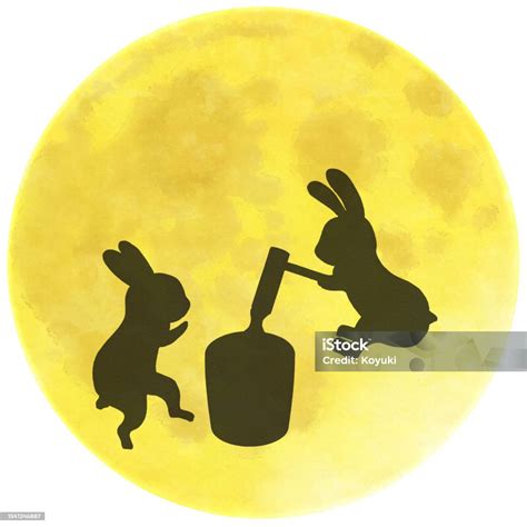 떡을 두드리는 달 토끼 Mid Autumn Festival에 대한 스톡 벡터 아트 및 기타 이미지 Mid Autumn