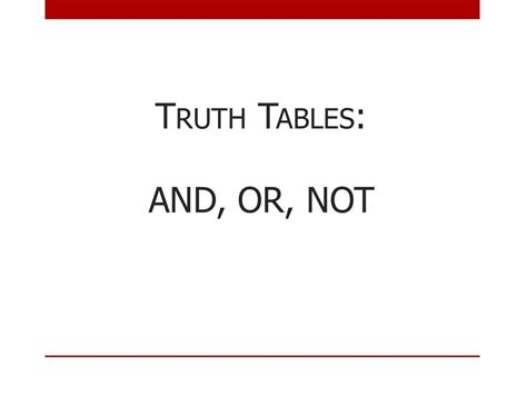 Programming For Gcse Topic 33 Boolean Logic And Truth Tables Ppt