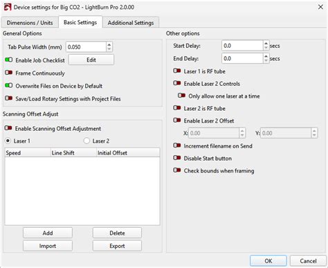 Device Settings Lightburn Documentation