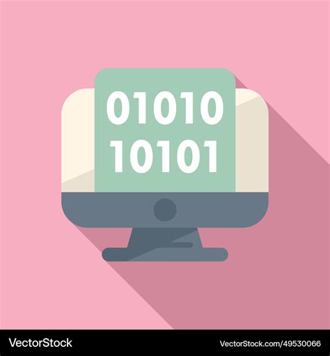 Code Zero Develop Icon Flat Gear Hosting Vector Image