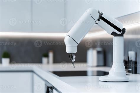 Robotic Arm Assists In Modern Kitchen With Sleek Design And Advanced Technology For Everyday