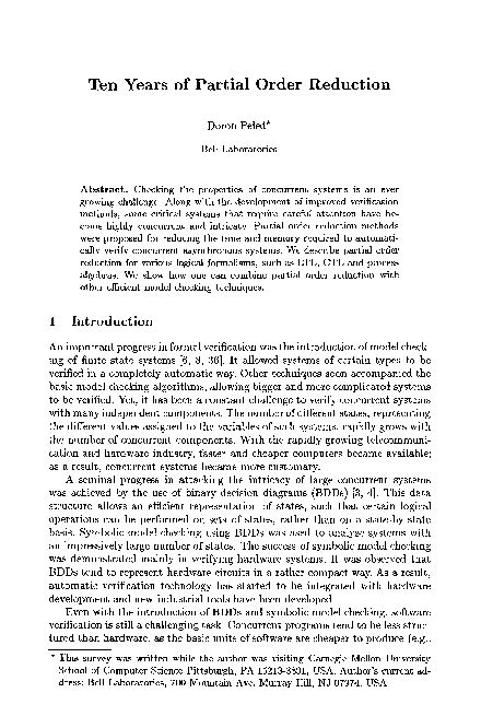 pdf advances in partial order reduction techniques