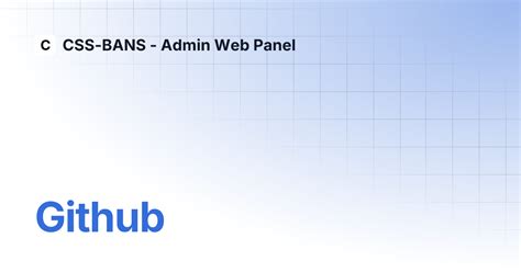 Github Css Bans Admin Web Panel