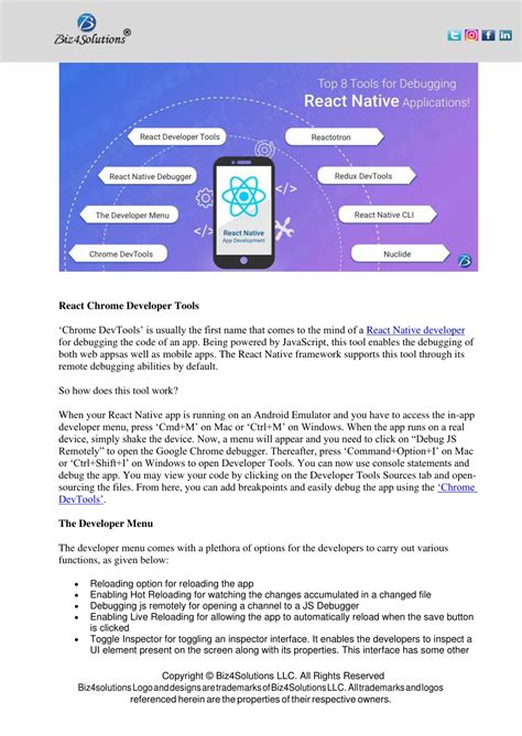 PPT Top 8 Tools For Debugging React Native Applications PowerPoint