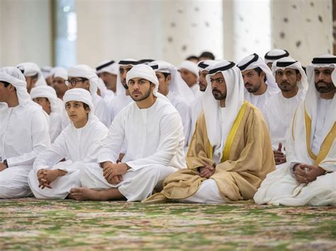 Mansour Bin Zayed Khaled Bin Mohamed Bin Zayed Perform Eid Prayer At Sheikh Zayed Grand Mosque