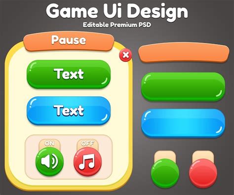 Premium PSD Premium PSD Modern Casual Game Ui Kit Design Game UI Kit PSD Popup Game Ui Button