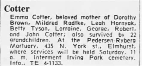 Obituary For Emma Cotter ™