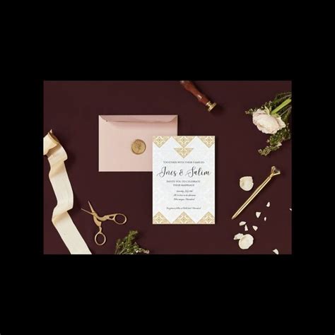 Fassi Moroccan Wedding Card Template