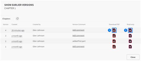 Accessing Earlier Chapter Versions Ctrlprint Support