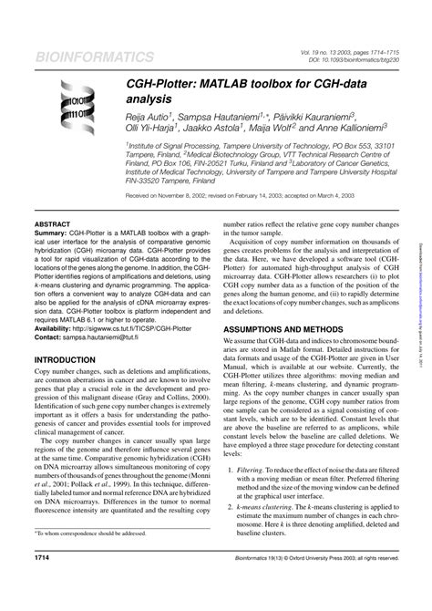 Pdf Cgh Plotter Matlab Toolbox For Cgh Data Analysis