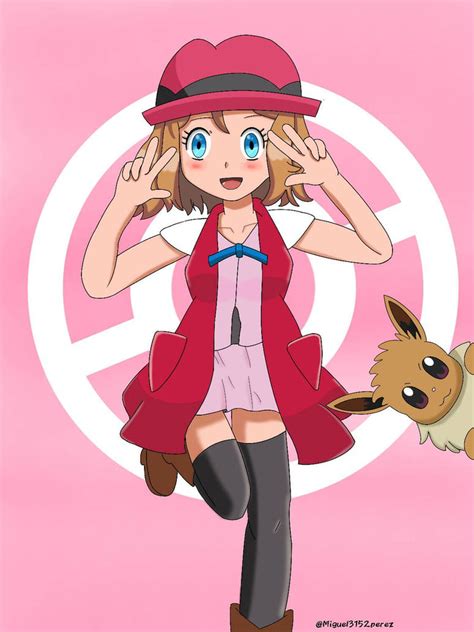 Serena And Eevee By Miguel3152perez On Deviantart