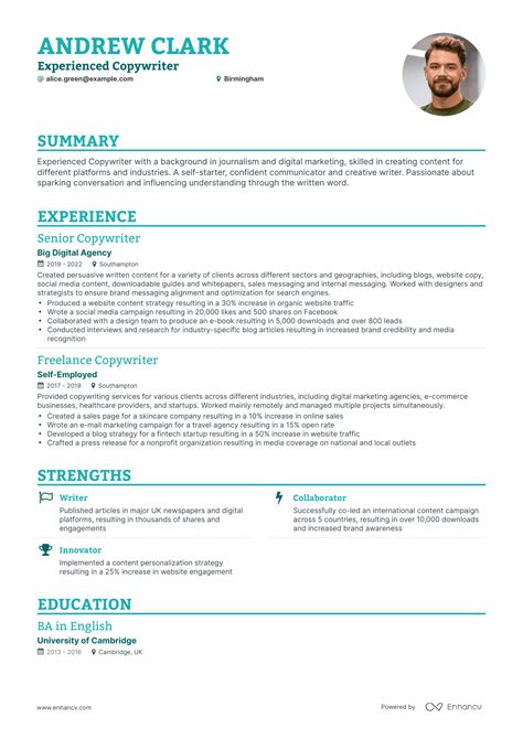 3 Copywriter Cv Examples For 2023