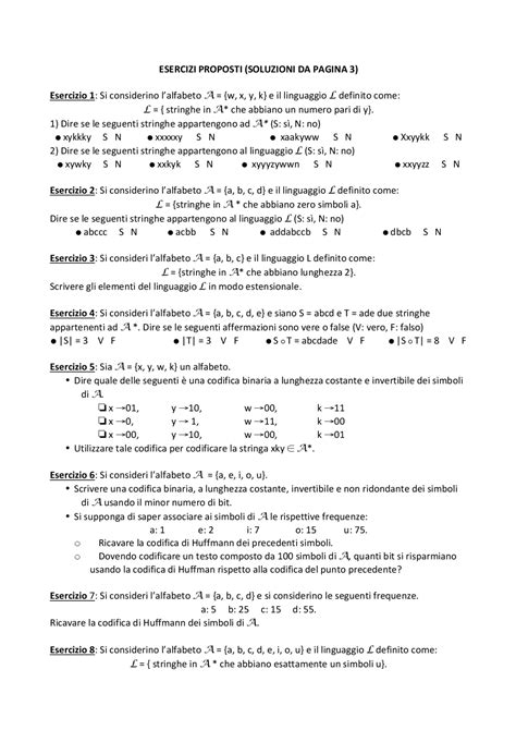 Esercizi Informatica Di Base Docsity